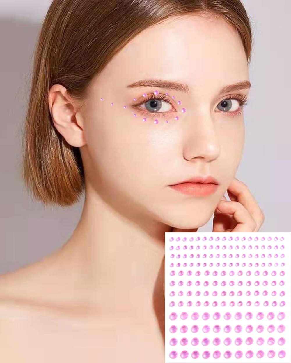3440 pcs Rainbow Rhinestones Stickers Self Adhesive Bling Gems Jewels Stickers,Face Gem Stick on Rhinestone Strips for Nail Body DIY Craft (3 Size)