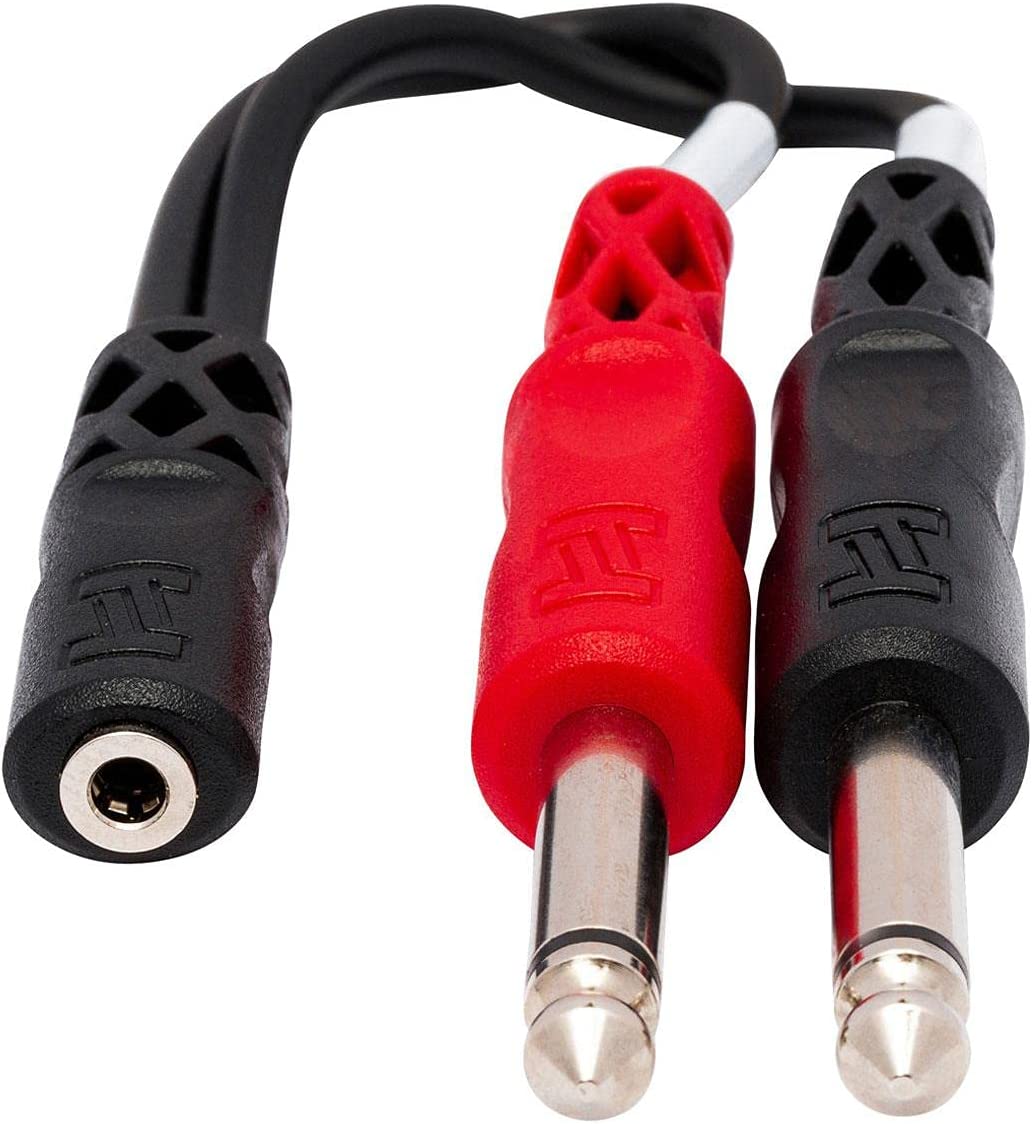 Hosa YMP-434 3.5 mm TRSF to Dual 1/4" TS Stereo Breakout Cable