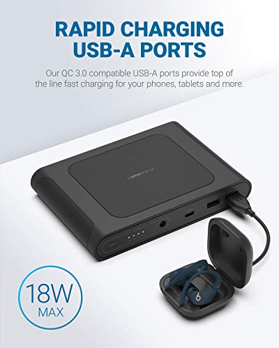Omni Mobile 25600mah DC/USB-C PD/USB-A/Wireless Power Bank | Battery Backup for Laptops:MacBook/iPad/Dell XPS/Surface | Smart Devices:Nintendo Switch/GoPro | Resmed CPAP | Smartphones:iPhone/Samsung