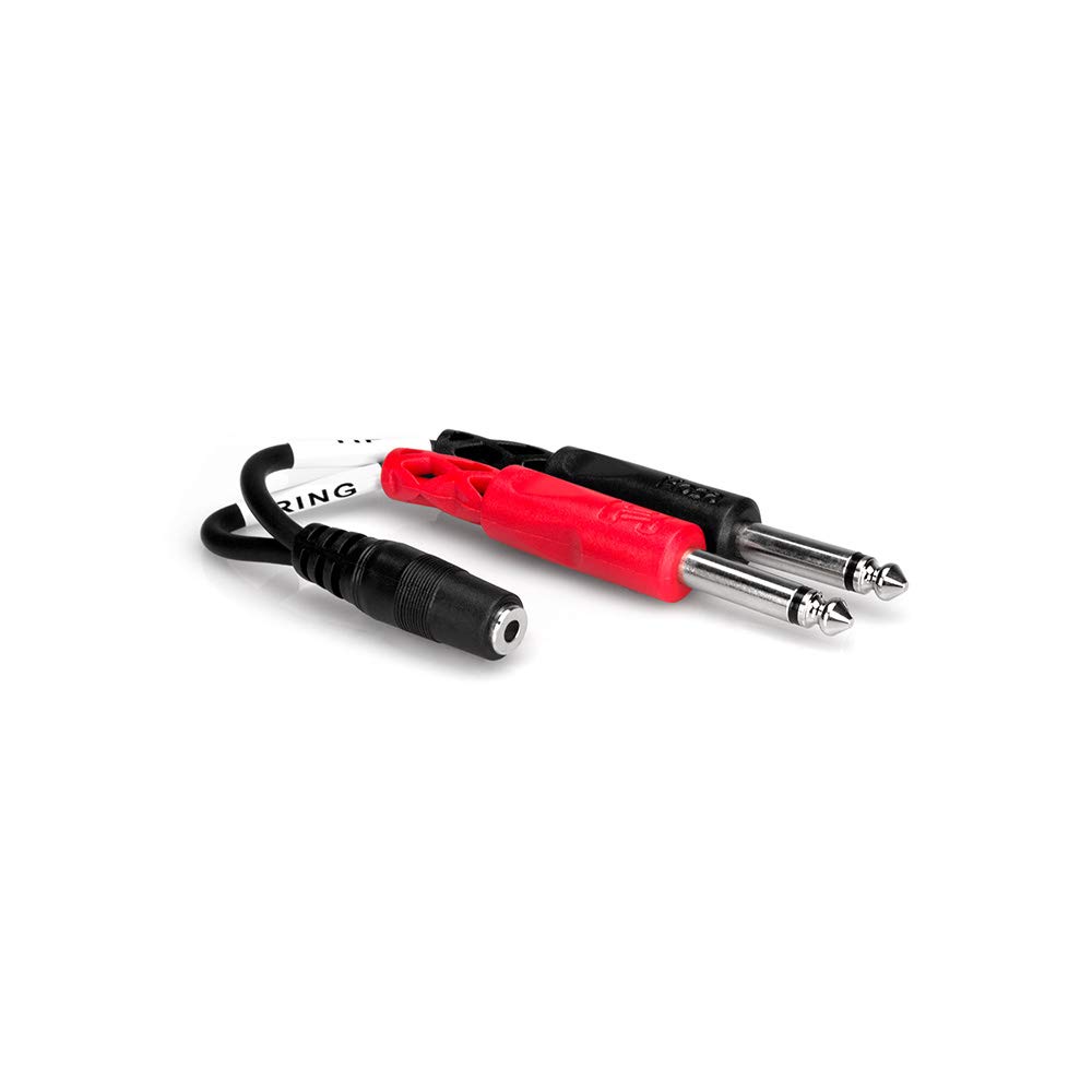 Hosa YMP-434 3.5 mm TRSF to Dual 1/4" TS Stereo Breakout Cable