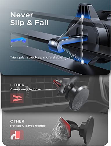LISEN Car Phone Holder [Anti-Slip Silicone Design] Universal Vent Phone Mount for Car with Acrylic Clear Material Car Mount for iPhone 14 13 12 11 X XR Pro Max Mini 8 7 6 Plus and More