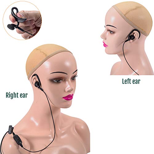 Retevis RT68 Walkie Talkies Earpiece with Mic, 2 pin Soft Earhook Headset Police Earpiece; Compatible with Retevis RT22 RT21 RT68 H-777 RT22S RB29 Baofeng UV-5R 888S pxton eSynic 2 Way Radio(10 Pack)