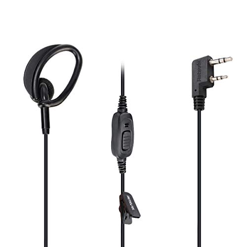 Retevis RT68 Walkie Talkies Earpiece with Mic, 2 pin Soft Earhook Headset Police Earpiece; Compatible with Retevis RT22 RT21 RT68 H-777 RT22S RB29 Baofeng UV-5R 888S pxton eSynic 2 Way Radio(10 Pack)