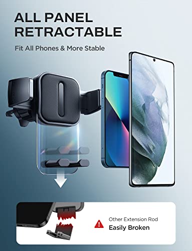 LISEN Car Phone Holder [Anti-Slip Silicone Design] Universal Vent Phone Mount for Car with Acrylic Clear Material Car Mount for iPhone 14 13 12 11 X XR Pro Max Mini 8 7 6 Plus and More