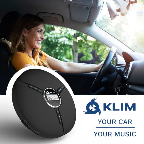 KLIM Discman Portable CD Player with a Built-in Battery - New 2022 Version + Ideal Car CD Player with Earphones + Compatible CD-R, CD-RW, MP3. Compact Mini CD Players Personal CD Walkman - Black