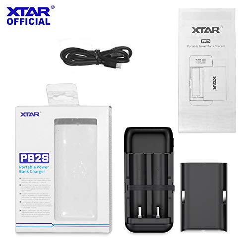 USB C 18650 Battery Charger ALLMAYBE XTAR PB2S Type C Dual-Role 18650 18700 20700 21700 Portable Charger with USB Output Function(Not Included Battery