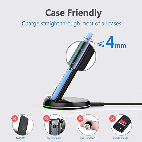 Yootech Wireless Charger,10W Max Wireless Charging Stand with Quick Adapter, Compatible with iPhone 14/14 Plus/14 Pro/14 Pro Max/13/13 Mini/13 Pro Max/SE 2022/12/11/X/8,Galaxy S22/S21/S20/S10