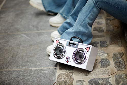 Wireless Express - Mini Boombox with LED Speakers β Retro Bluetooth Speaker w/Enhanced FM Radio - Perfect for Home and Outdoor (Retro)