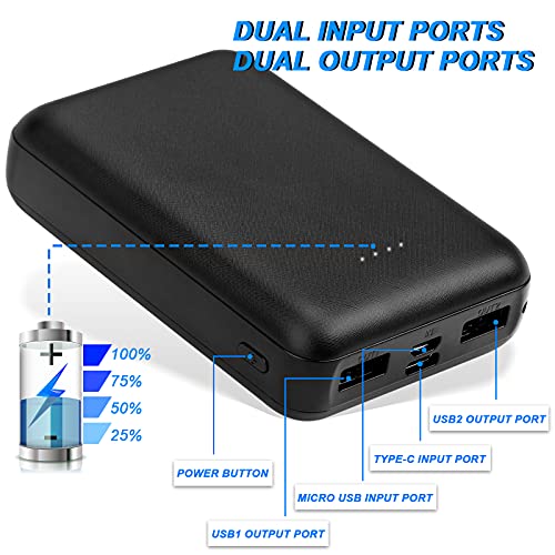 AWTOK Portable Charger Power Bank Apply for Heated Vest with USB DC Input Port, Portable Battery for Mobile Phone (5.0v 2.0A 10000mAh Power Bank)