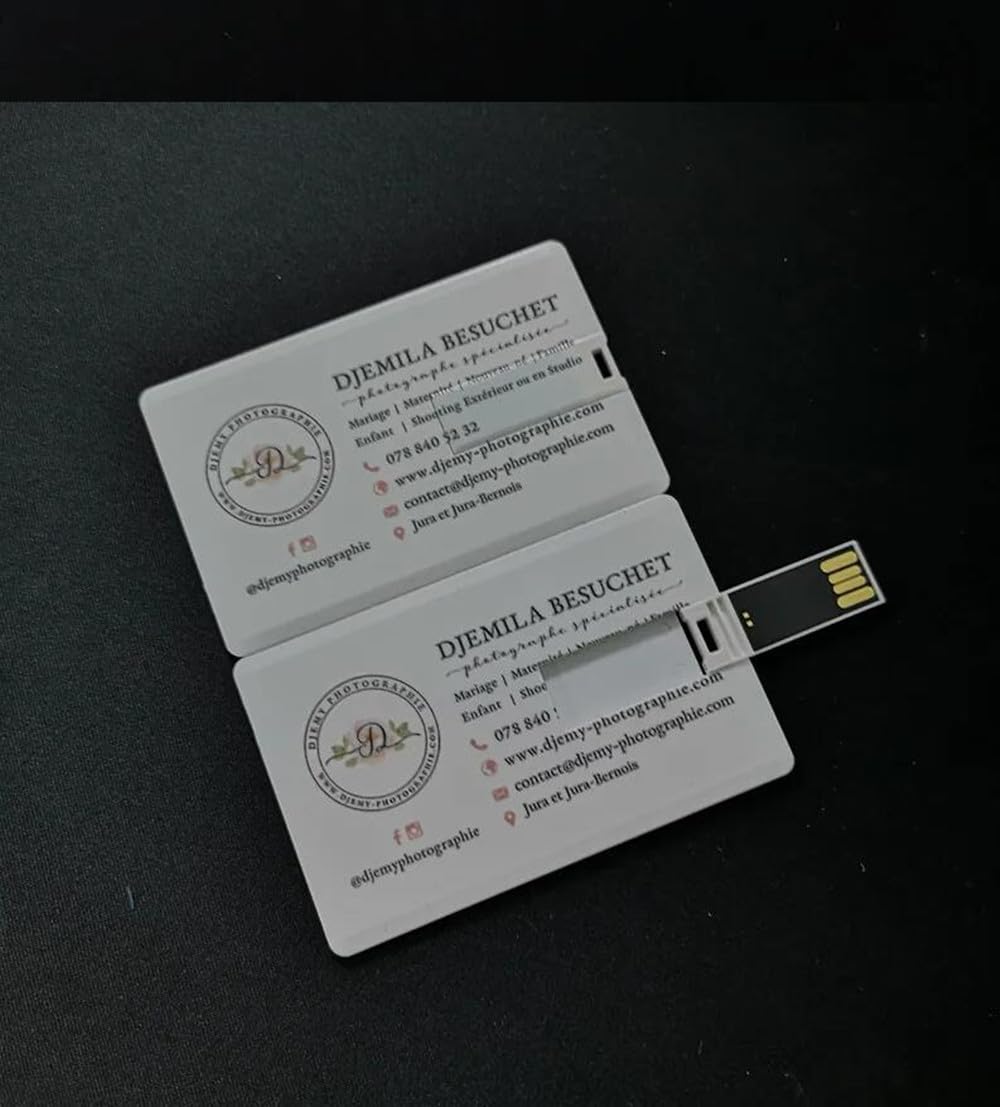 20 PCS 8GB Free Custom Your Logo/Image Card USB Flash Pen Drive with Box, Personalized Customizable Photography Wedding Photo Logo Memories Stick Card USB Flash Drive Promotional Gift