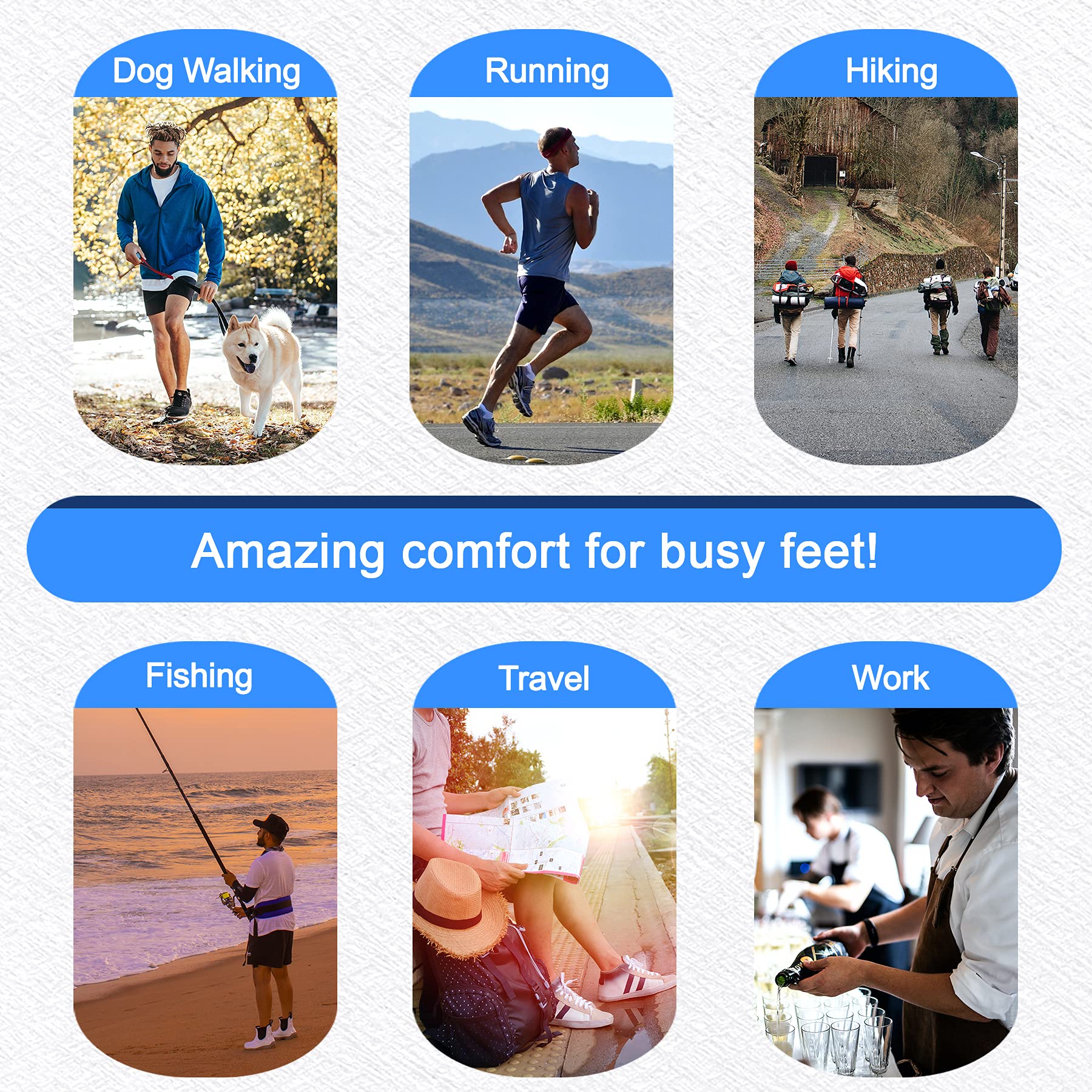 Memory Foam Insoles for Men, Replacement Shoe Inserts for Work Boot, Running Shoes, Hiking Shoes, Sneaker, Cushion Shoe Insoles for Foot Pain Relief, Comfort Inner Soles 8mm Black US 11