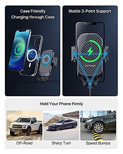[Fast Charging] andobil 15in Wireless Car Charger, [Upgraded Secure Chip] Qi Car Cup Phone Mount with Adapter Adjustable Gooseneck Cup Holder Charger Compatible with iPhone 14 13 12 Pro Max S22 S21