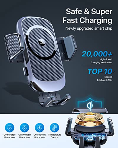 [Fast Charging] andobil 15in Wireless Car Charger, [Upgraded Secure Chip] Qi Car Cup Phone Mount with Adapter Adjustable Gooseneck Cup Holder Charger Compatible with iPhone 14 13 12 Pro Max S22 S21