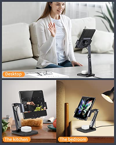MAKAQI Wireless Charging Station for Z Fold 4/3/2, [3 Coils] 2 in 1 Fast Wireless Charger Stand for Samsung Galaxy Z Fold Series, Galaxy Buds 2 Pro/Buds Pro/Buds 2 / Buds Live