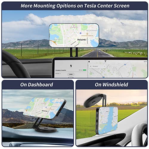 Wonarby Magnetic Phone Holder for Car - Tesla Model 3/X/Y/S Accessories Phone Mount - Magsafe Compatible with iPhone 12/13/14 and Samsung Cell Phones Car Holder