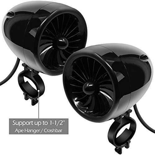 GoHawk TJ4-Q 1000W 4 Channel Amplifier 4" Full Range Waterproof Bluetooth Motorcycle Stereo Speakers Audio System AUX USB SD Radio for 1-1.5" Handlebar Harley Touring Cruiser ATV