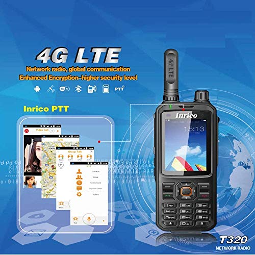 Inrico T320 4G Internet Mobile Radio WiFi Bluetooth Radio Unlocked GSM Compatible with Zello Real PTT Android 7.0 Network Radio