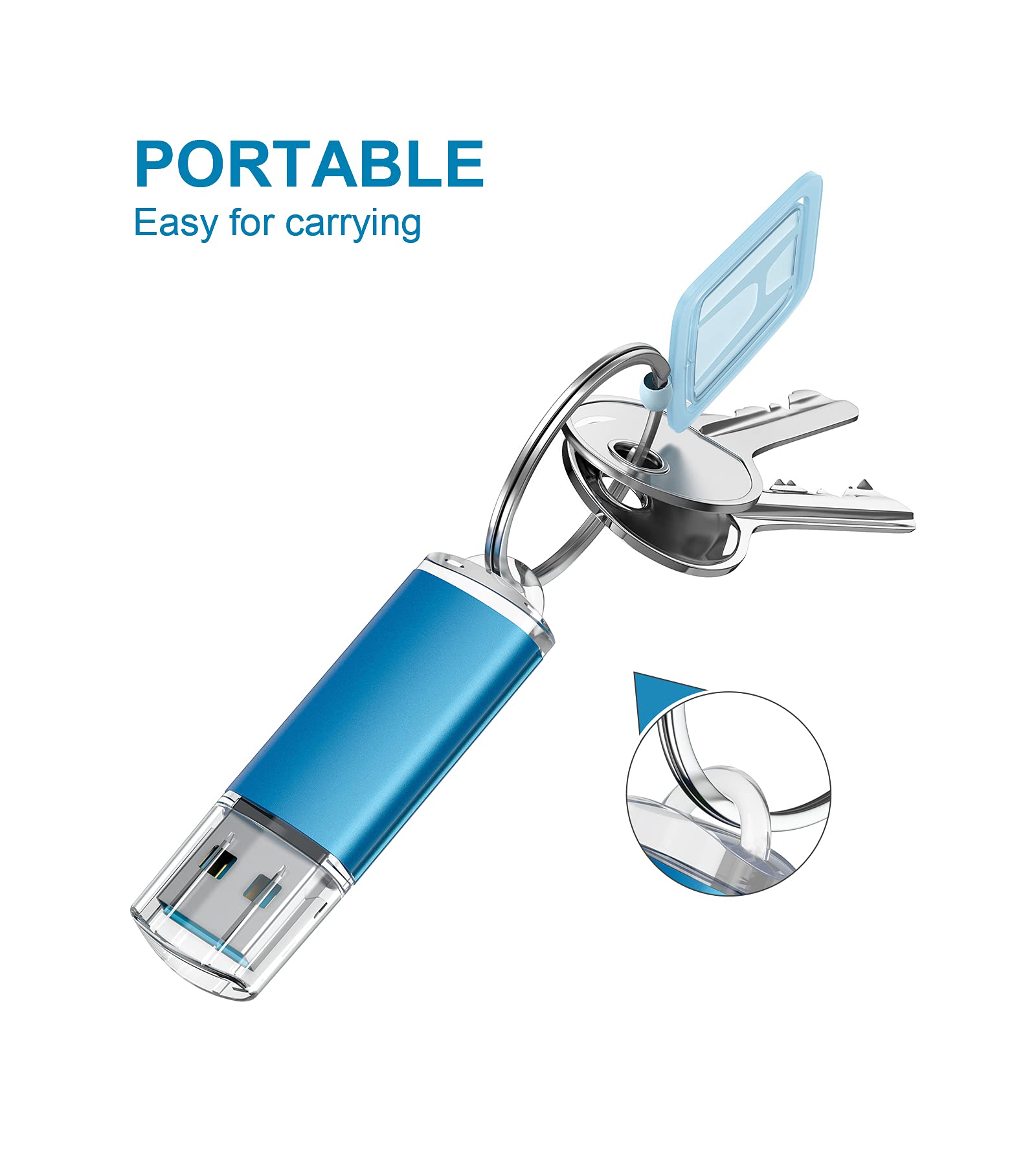 TOPESEL 128GB USB 3.0 Flash Drive, High Speed Thumb Drive USB Flash Drive USB Memory Stick for Data Storage (Blue)
