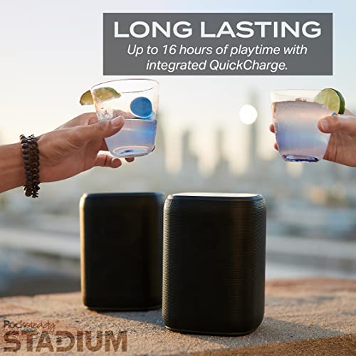 Rocksteady Stadium Portable Bluetooth Speakers - Wirelessly Connectible (4 Speakers) - Works Indoors and Outdoors - Up to 100 Foot Connection Range - Up to 16 Hour Battery Life