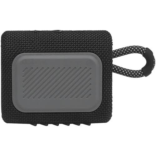 JBL GO 3 Waterproof Ultra Portable Bluetooth Speaker Bundle with Megen Hardshell Case (Black)