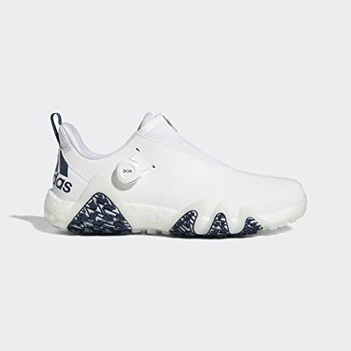 adidas Men's CodeChaos 22 BOA Spikeless Golf Shoes, Footwear White/Crew Navy/Crystal White, 10.5