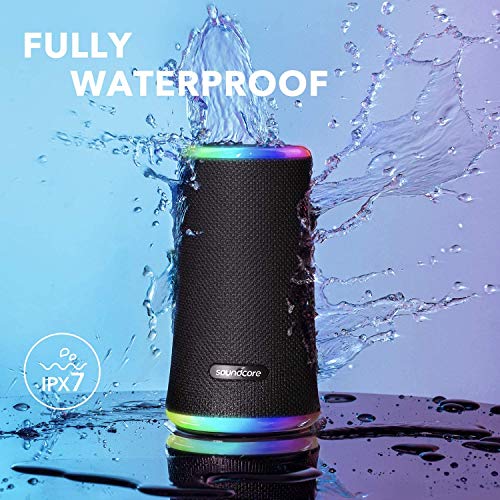 Anker Soundcore Flare 2 Bluetooth Speaker with 360° Sound, PartyCast Technology, Adjustable EQ, 12 Hour Playtime, IPX7 Waterproof Wireless Speaker for Outdoor, Beach, Backyard Party (Renewed)