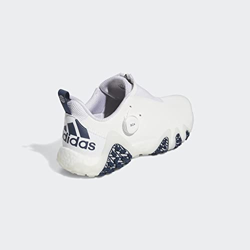 adidas Men's CodeChaos 22 BOA Spikeless Golf Shoes, Footwear White/Crew Navy/Crystal White, 10.5