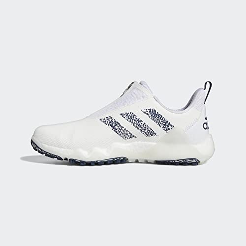 adidas Men's CodeChaos 22 BOA Spikeless Golf Shoes, Footwear White/Crew Navy/Crystal White, 10.5
