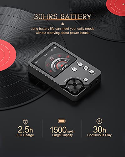 MP3 Player, MECHEN Lossless DSD High Resolution Portable Digital Audio Music Player with 64GB Memory Card, HiFi Lossless Audio Player,Support up to 256GB