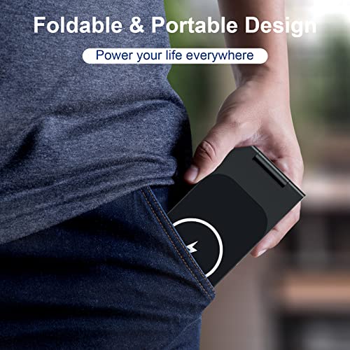 Magnetic Wireless Charger Compatible with iPhone 14-13-12 Series,Mag-Safe Charger + 20W USB-C Power Adapter, Folding Aluminum Alloy Wireless Charger Stand for Phone 14/13/12 Pro Max/Pro/Mini