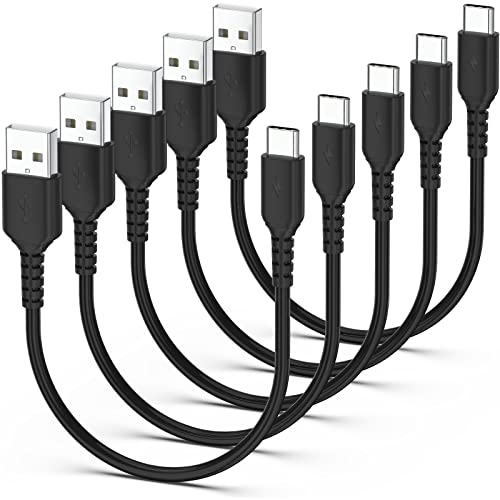 1ft USB-C Charging Cable Short, 5 Pack USB A to USB C Cord Fast Charging USB Type C Cable Compatible with Samsung Galaxy S22 Ultra S10 A32 Note 20 10 Plus, Moto G Stylus Power, Pixel 6, LG Stylo 6
