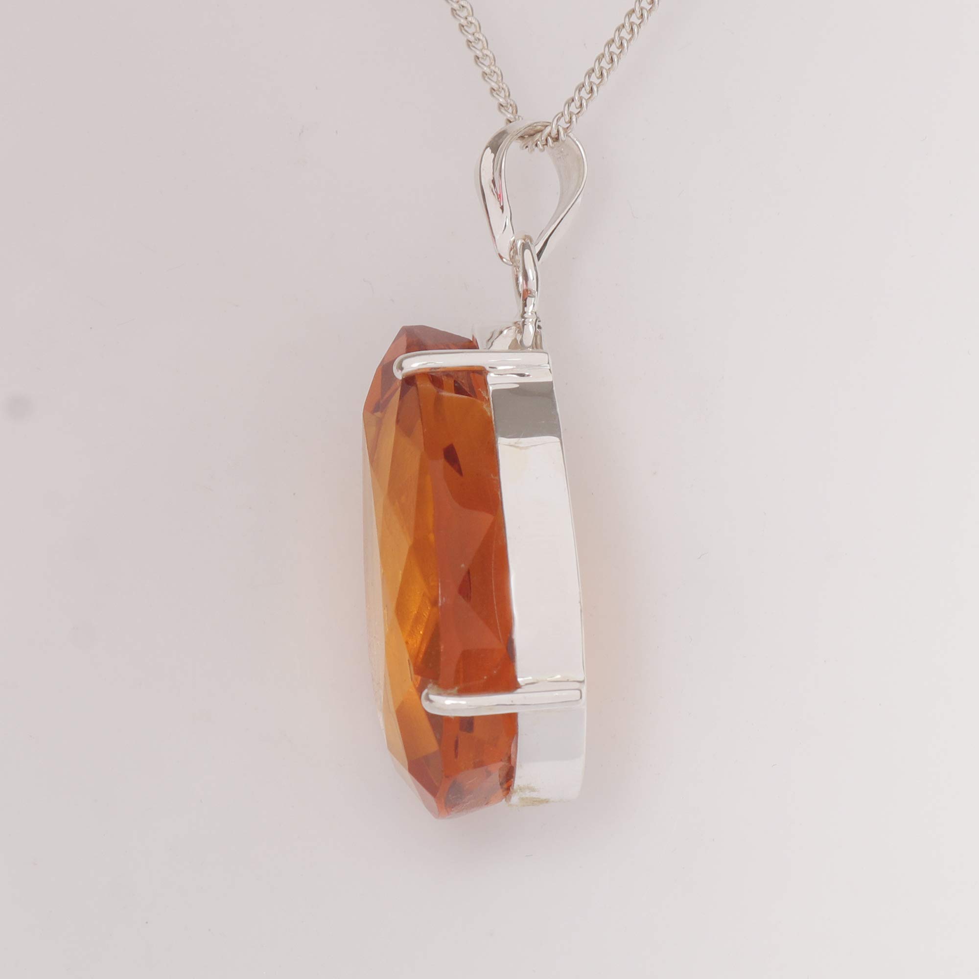 GEMHUB 15.75 Gram Stunning Yellow Citrine Pear Cut Gemstone Pendant Without Chain, Handmade 925 Sterling Silver