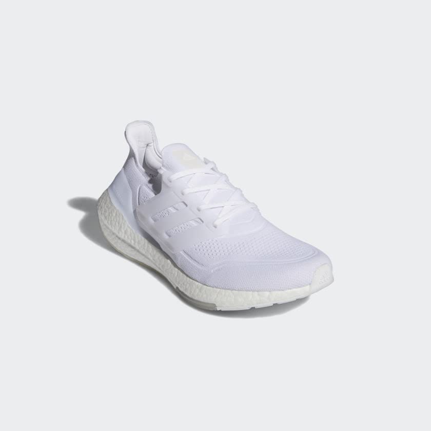 adidas Men's Ultraboost-21 Running Shoes, White/White/Grey, 10.5