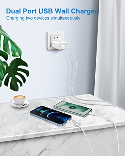 USB C Wall Charger Block, 20W 2Pack Dual Port USB-A USB-C Power Adapter Plug PD Fast Charging Block Cube Brick for iPhone 14/Pro Max/Plus/13/12/11/Mini, XS/XR/X/8/7/6, iPad Pro/Air, Google Pixel 7/6/5
