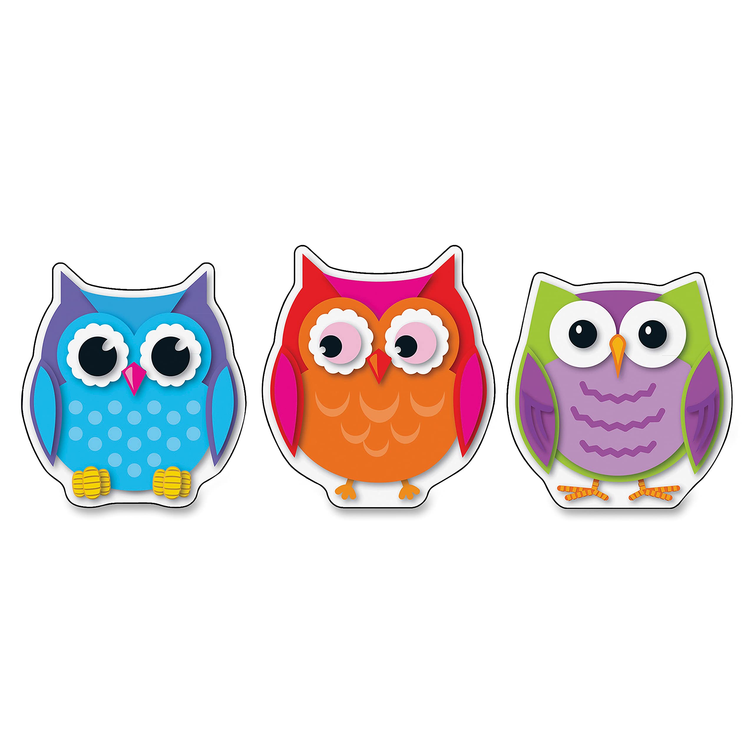 Carson Dellosa Colorful Owls Cutouts, 36 Owl Cutouts for Bulletin Board and Classroom Décor, Bird Décor Classroom Cut-outs, Bird Cutouts for Classroom Bulletin Board Decorations