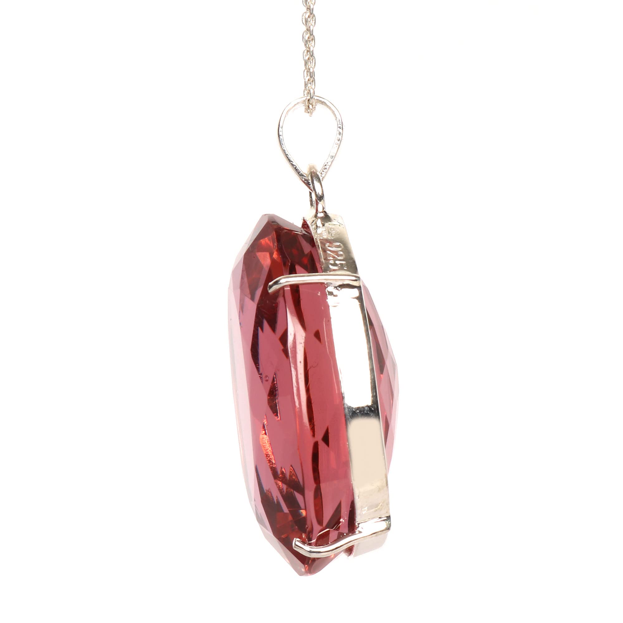 GEMHUB 19.39 Gram Oval Shape Alexandrite Gemstone Pendant Without Chain Sterling Silver Pendant Without Chain Faceted Oval Cut