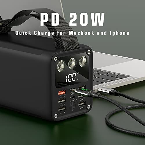 KONFULON 60000mAh High Capacity Power Bank Fast Charging USB C PD 20W Battery Packs with 7 Outputs 22.5W & LCD Display Battery Bank for iPhone, Samsung, iPad,MacBook & Outdoors Camping