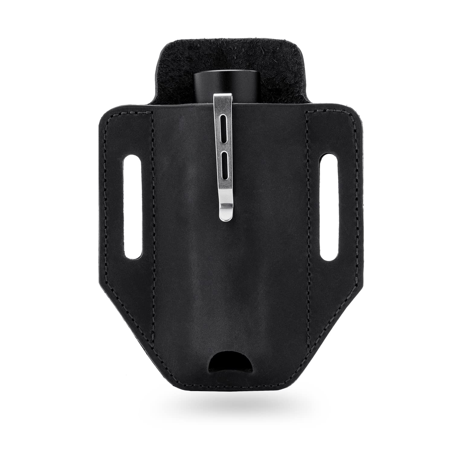 VIPERADE PJ31 Multitool Sheath, Flashlight Holster for Belt, EDC Pocket Pouch Leather Sheath for Men, Belt Sheath EDC Holster for Multitool, Flashlight, Folding Pocket Knife (No MOLLE-Black)