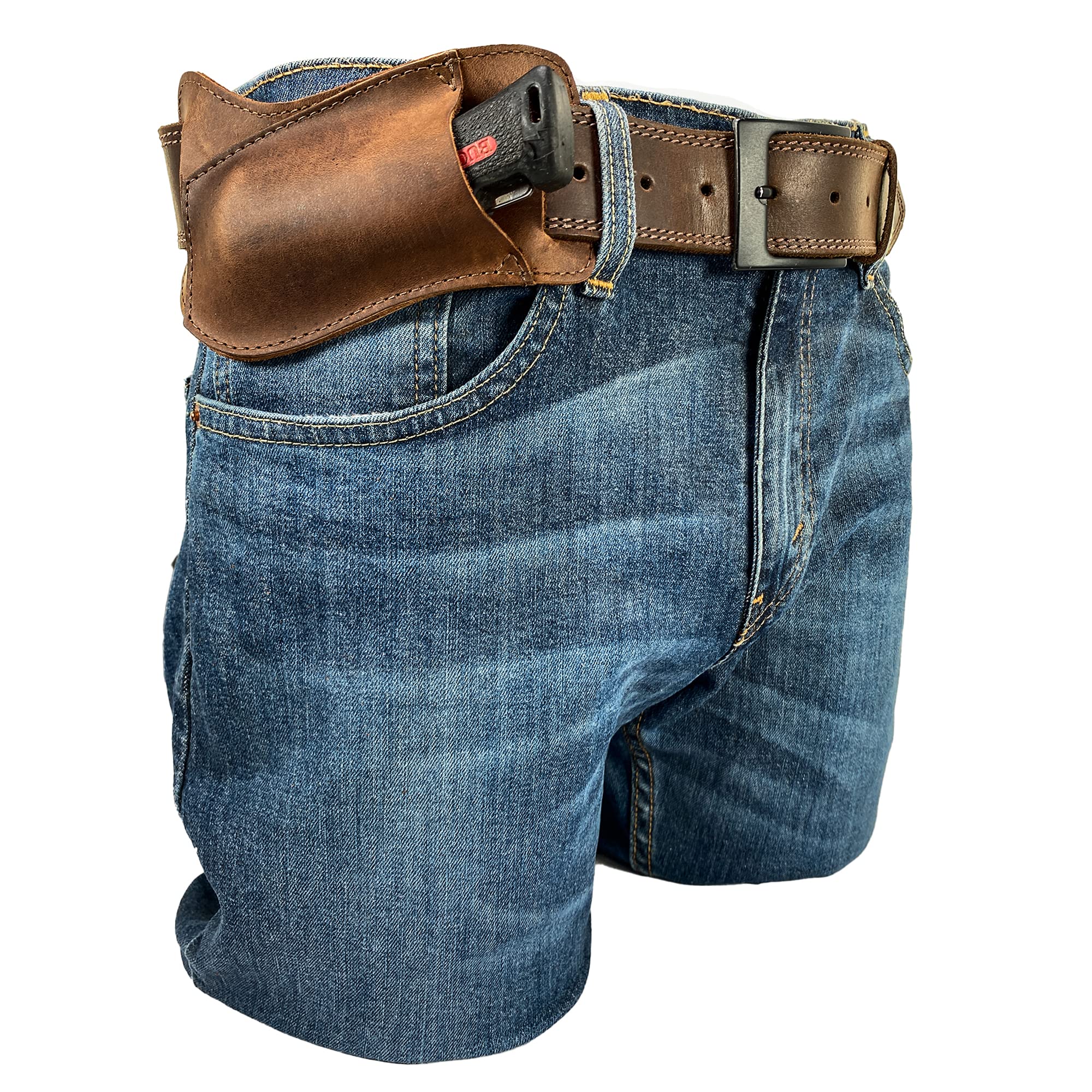 Valhalla Gear, Horizontal Knife Holster Handmade from Full Grain Leather - Multitool Holder, Tool Case, Camping & Outdoor Accessories :: Bourbon Brown