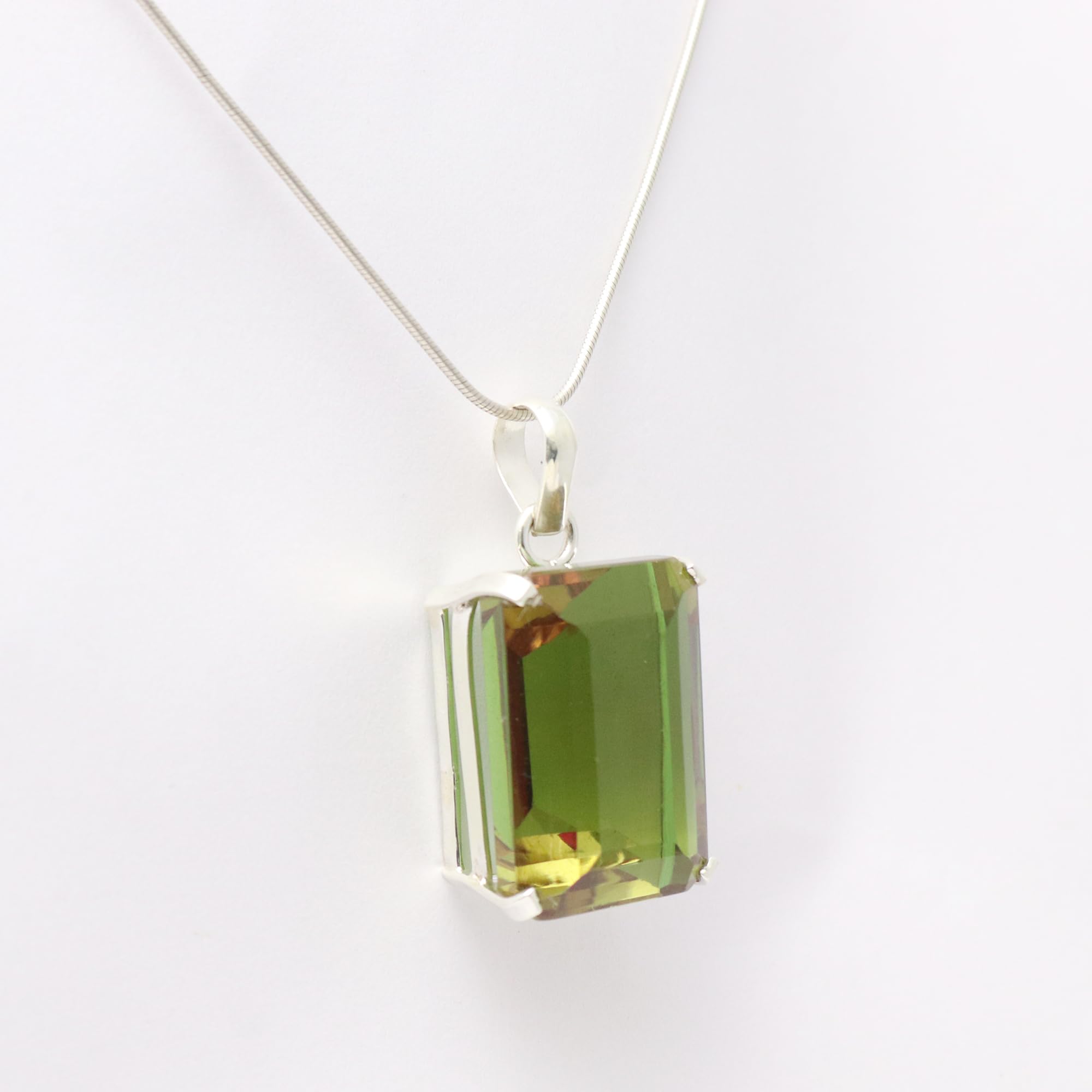 GEMHUB Loose Gemstones For Pendants 75.00 Carat Alexandrite Gemstone Pendant Without Chain Emerald Cut Sterling Silver Pendant Without Chain For Women