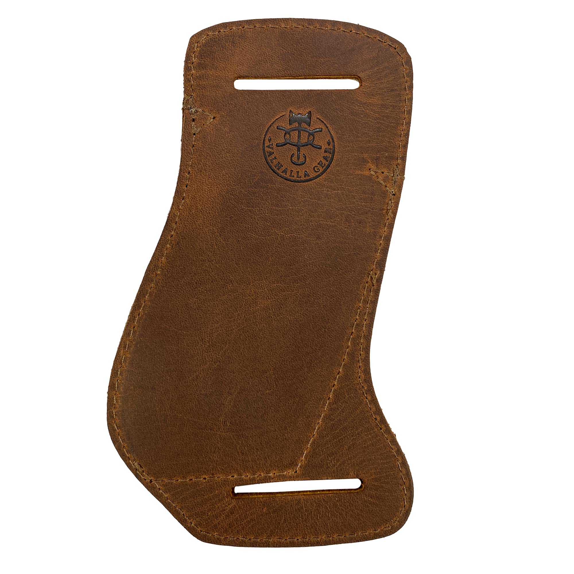 Valhalla Gear, Horizontal Knife Holster Handmade from Full Grain Leather - Multitool Holder, Tool Case, Camping & Outdoor Accessories :: Bourbon Brown