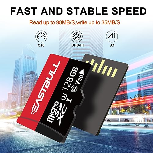 128GB Micro SD Cards 2-Pack, EASTBULL U3 SDXC Mini SD Cards 64 GB U3 SD Cards Pack UHS-I Class 10 V30 95MB/s (2 Pack)