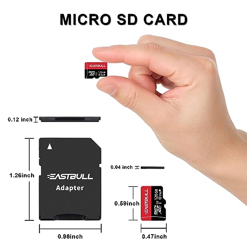 128GB Micro SD Cards 2-Pack, EASTBULL U3 SDXC Mini SD Cards 64 GB U3 SD Cards Pack UHS-I Class 10 V30 95MB/s (2 Pack)