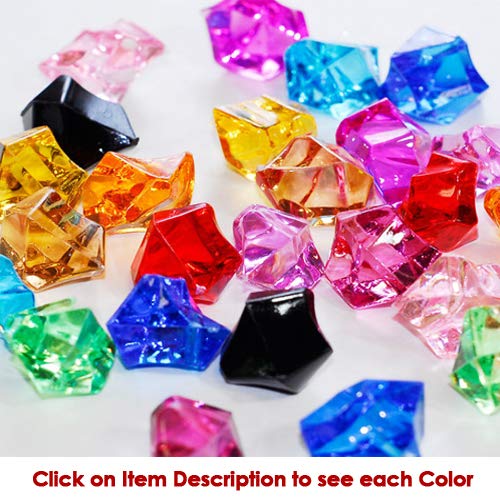 WGV Acrylic Ice Rock Crystals Treasure Gems for Table Scatters, Vase Fillers, Wedding, Banquet, Party, Event, Birthday Decor (Approx 150 pcs per Bag), 1 Bag, 1 Pound, Gold