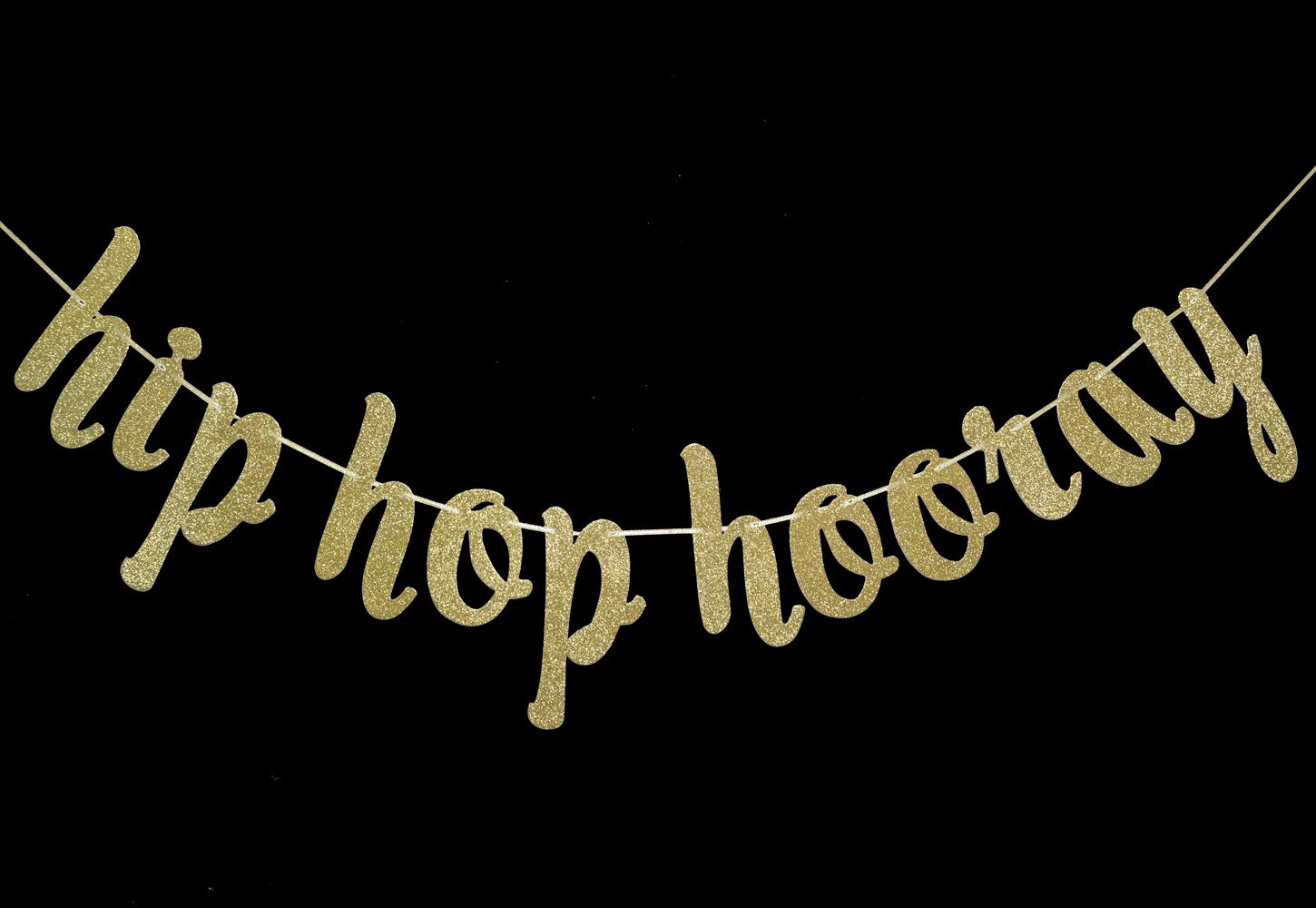 Hip Hop Hooray Gold Glitter Banner