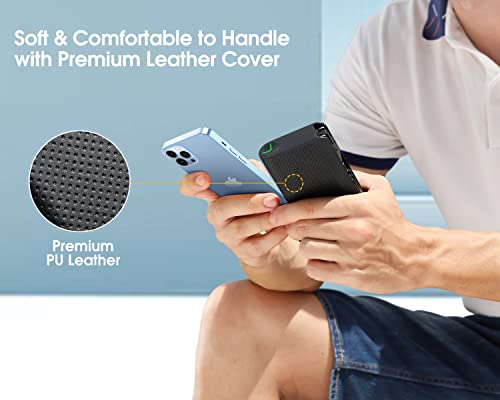 Luxtude Portable Phone Charger Built-in Wall Plug, 10000mAh Power Bank with Cables【iPhone Lightning & USB C & Micro】, Travel Fast Charge External Battery Pack for iPhone, iPad, Android, Samsung etc.