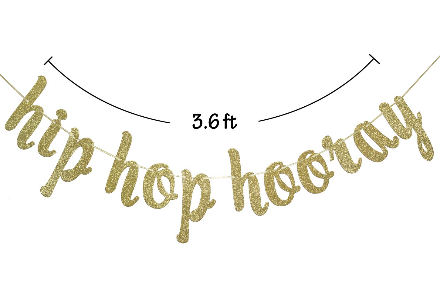 Hip Hop Hooray Gold Glitter Banner