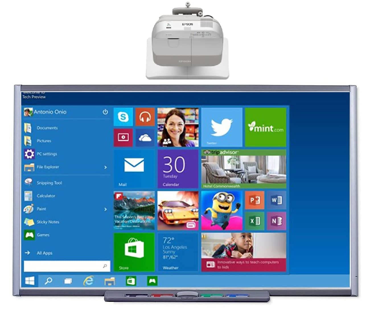 SMART Board SB660 Interactive Whiteboard With short throw projector bundle (90 days warranty!!))