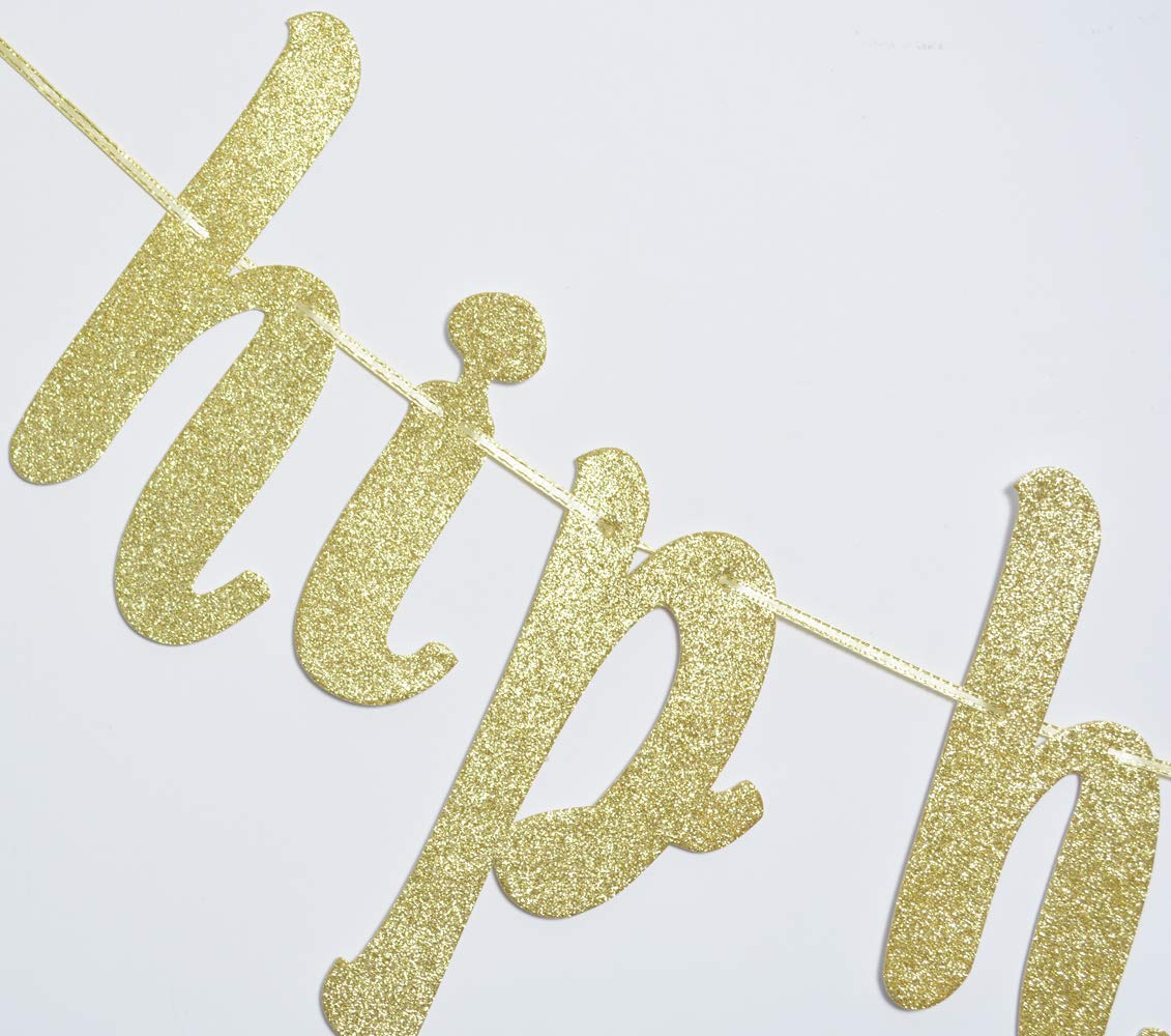 Hip Hop Hooray Gold Glitter Banner