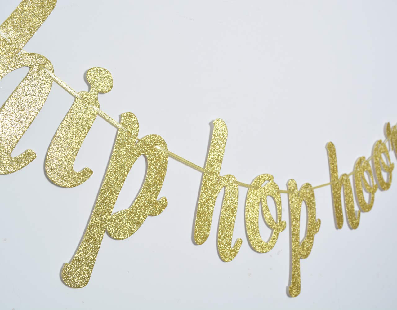 Hip Hop Hooray Gold Glitter Banner